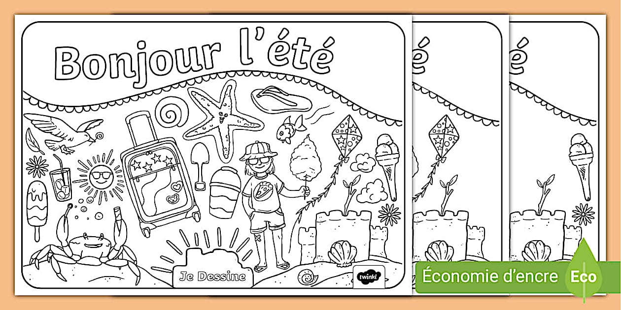 Coloriages pour les vacances d'été - Primaire - Twinkl