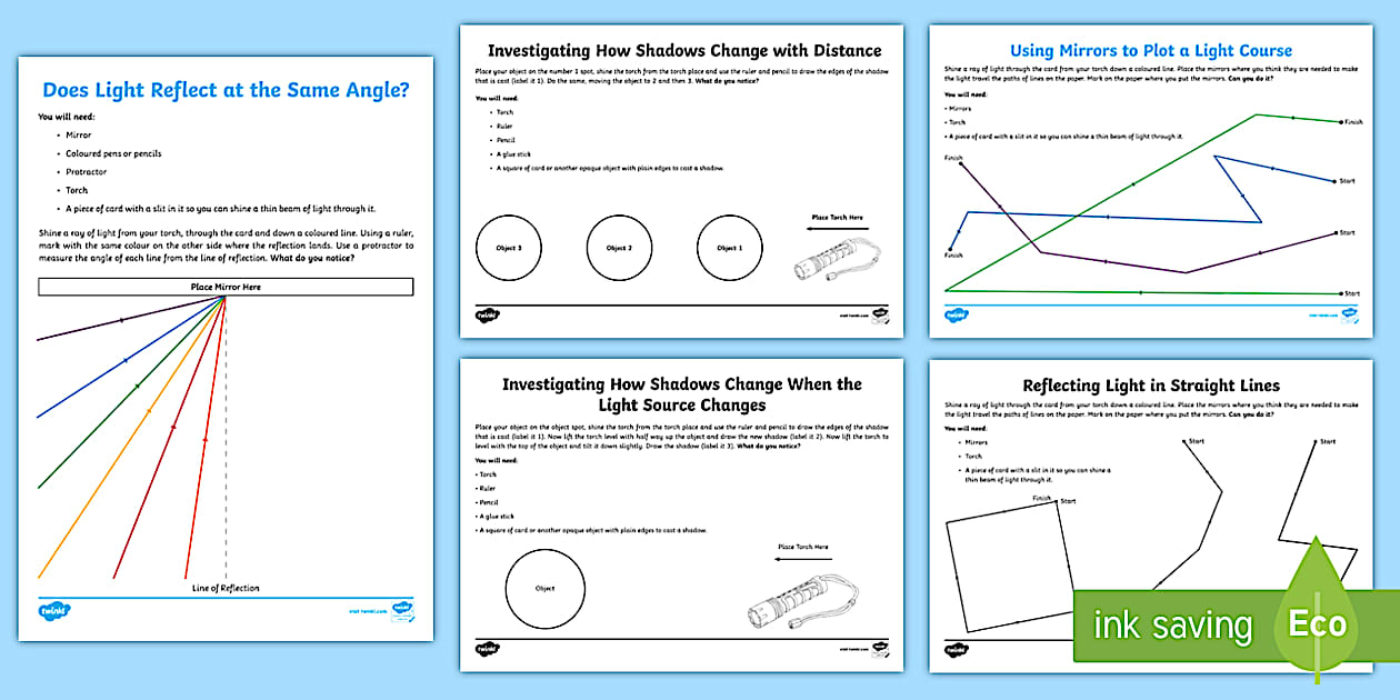 Y6 Light Travels in Straight Lines KS2 Worksheets | Science