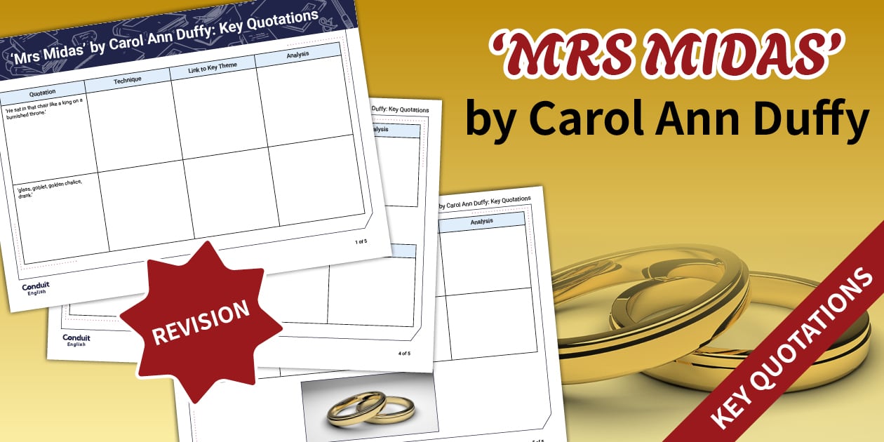 'Mrs Midas' by Carol Ann Duffy: Key Quotations