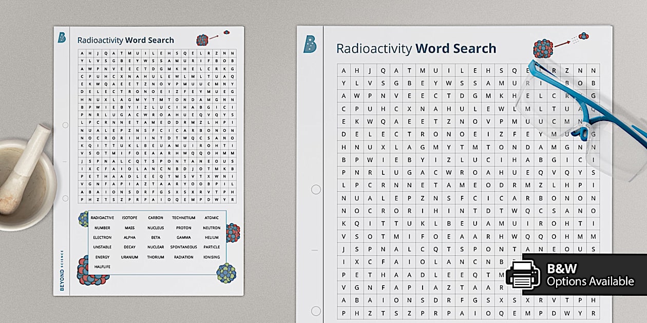 Radioactivity Word Search (Teacher-Made) - Twinkl