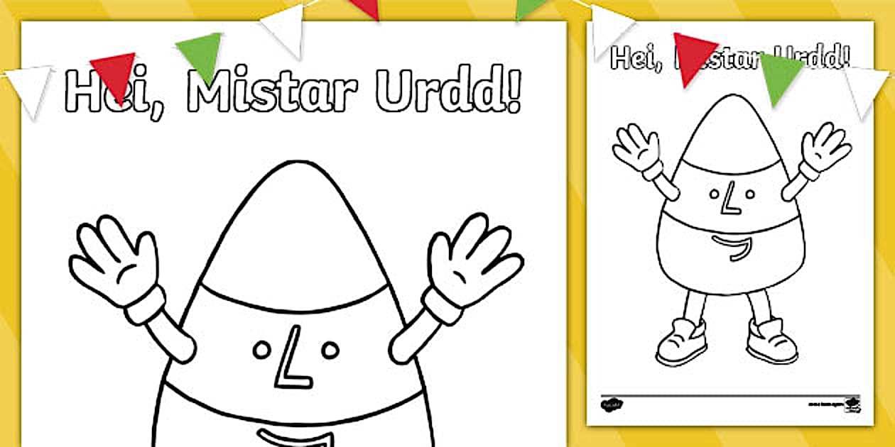 Taflen Lliwio Mr Urdd/Mr Urdd Colouring Page (teacher made)