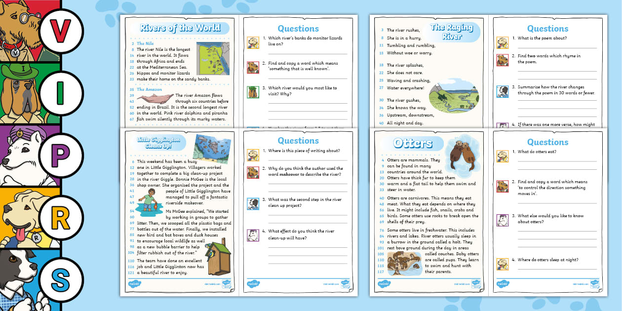 KS1 60-Second Reads: Raging Rivers Activity Pack - Twinkl