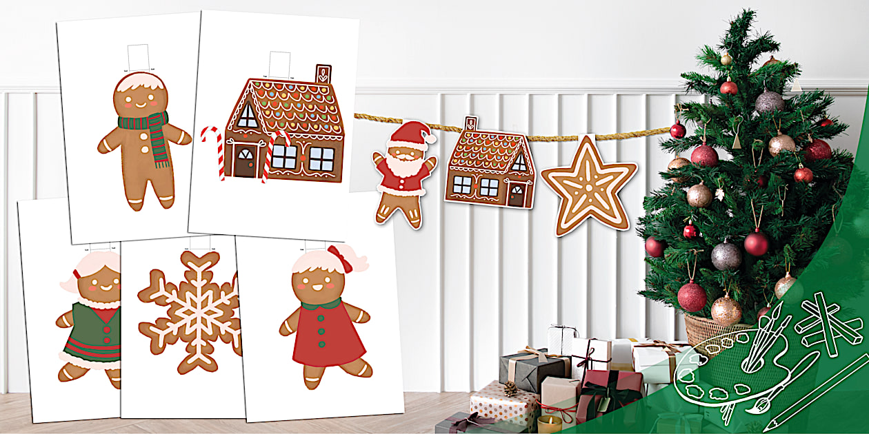 Christmas Gingerbread Bunting | Twinkl Art Gallery - Twinkl