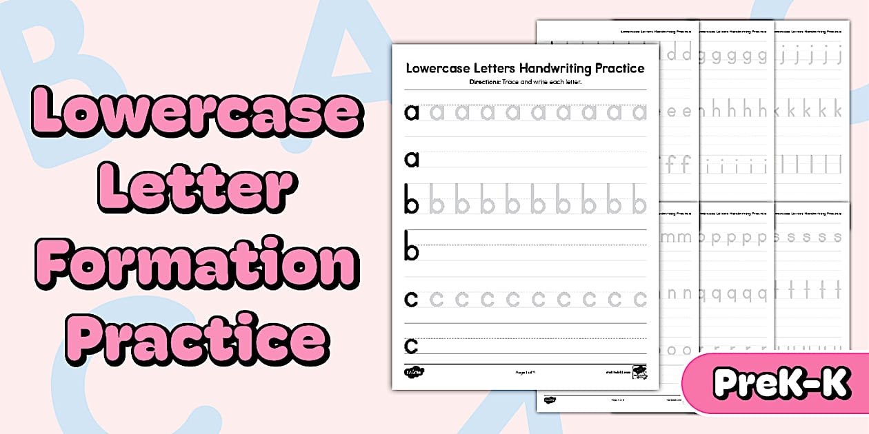 Lowercase Letter Formation Practice Worksheet for PreK-K