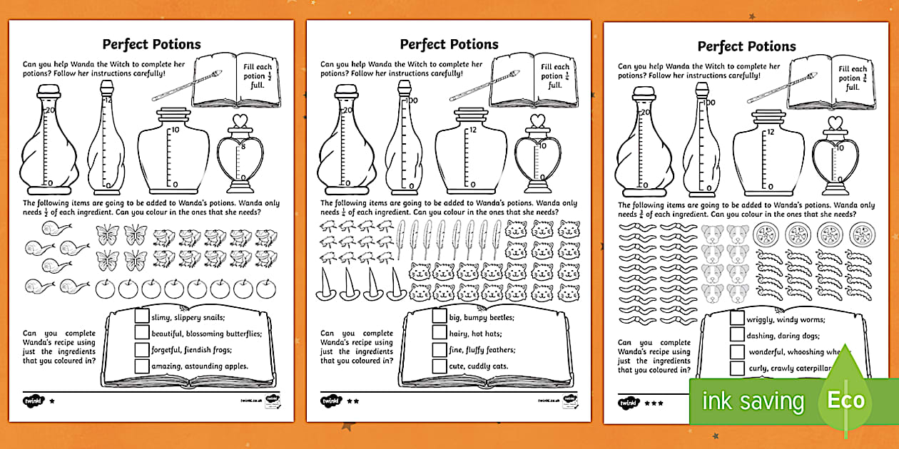 Editable Perfect Potions Worksheets (teacher made) - Twinkl