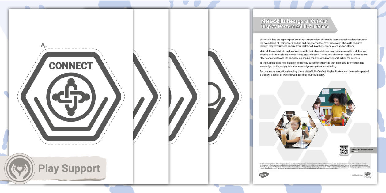 Meta-Skills Hexagonal Cut-Out Display Posters (teacher made)