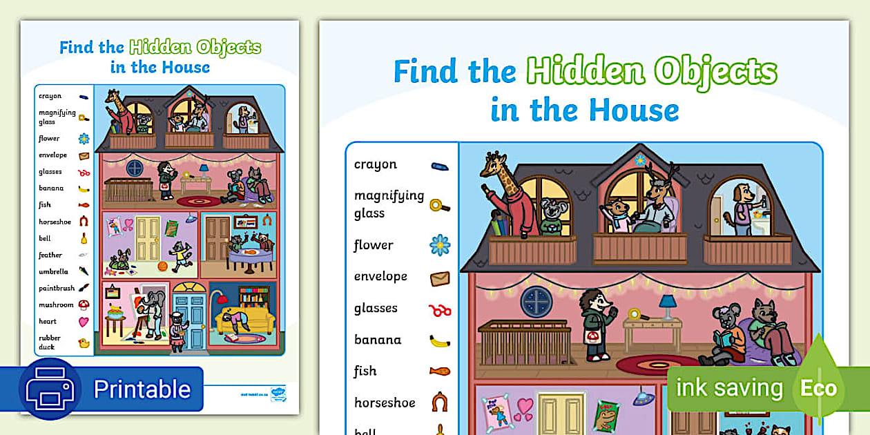 Find the Hidden Objects Around the House Activity - Twinkl
