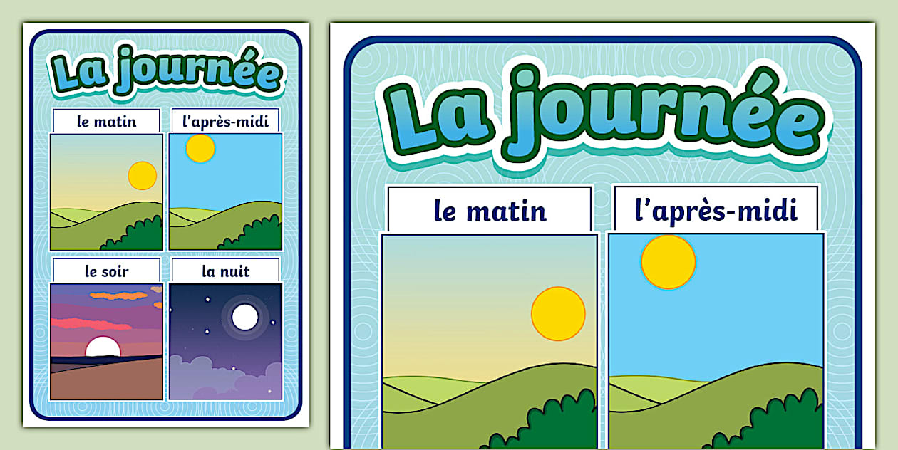 * NEW * Affiche : La journée - Twinkl Affichage - Twinkl