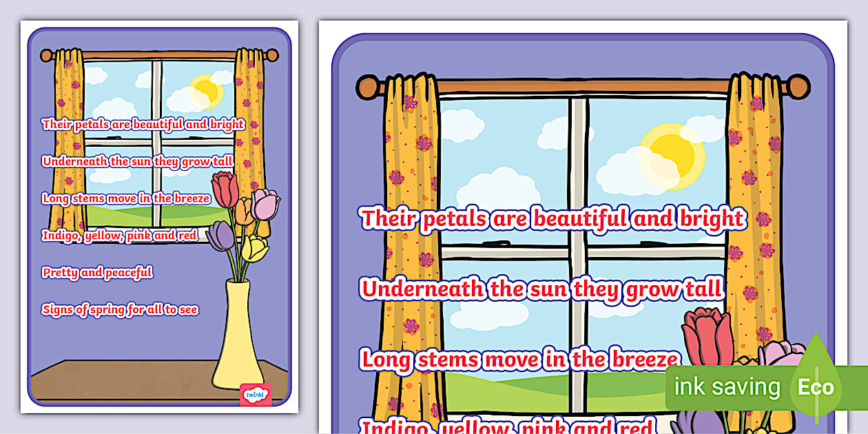 Tulips Poem Display Poster (Teacher-Made) - Twinkl