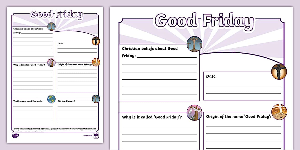 Good Friday Fact File Template (teacher made) - Twinkl