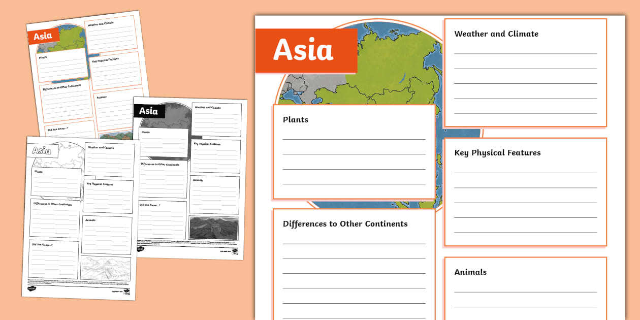 KS2 Asia Fact File Template - Twinkl Geography - Twinkl