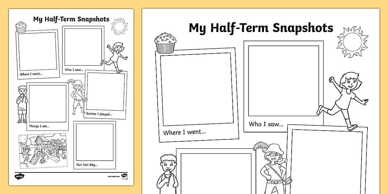 Editable Half-Term Snapshots Writing Frame - Twinkl