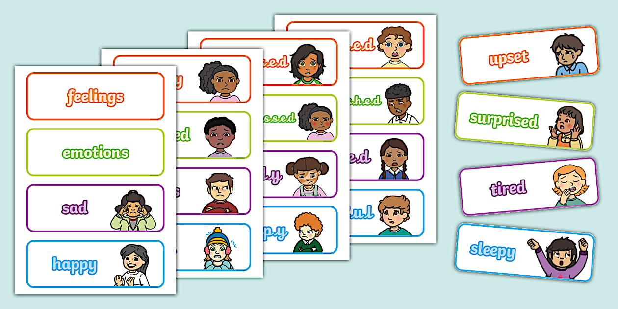 emotions, word cards, flashcards, feelings, special needs, labels