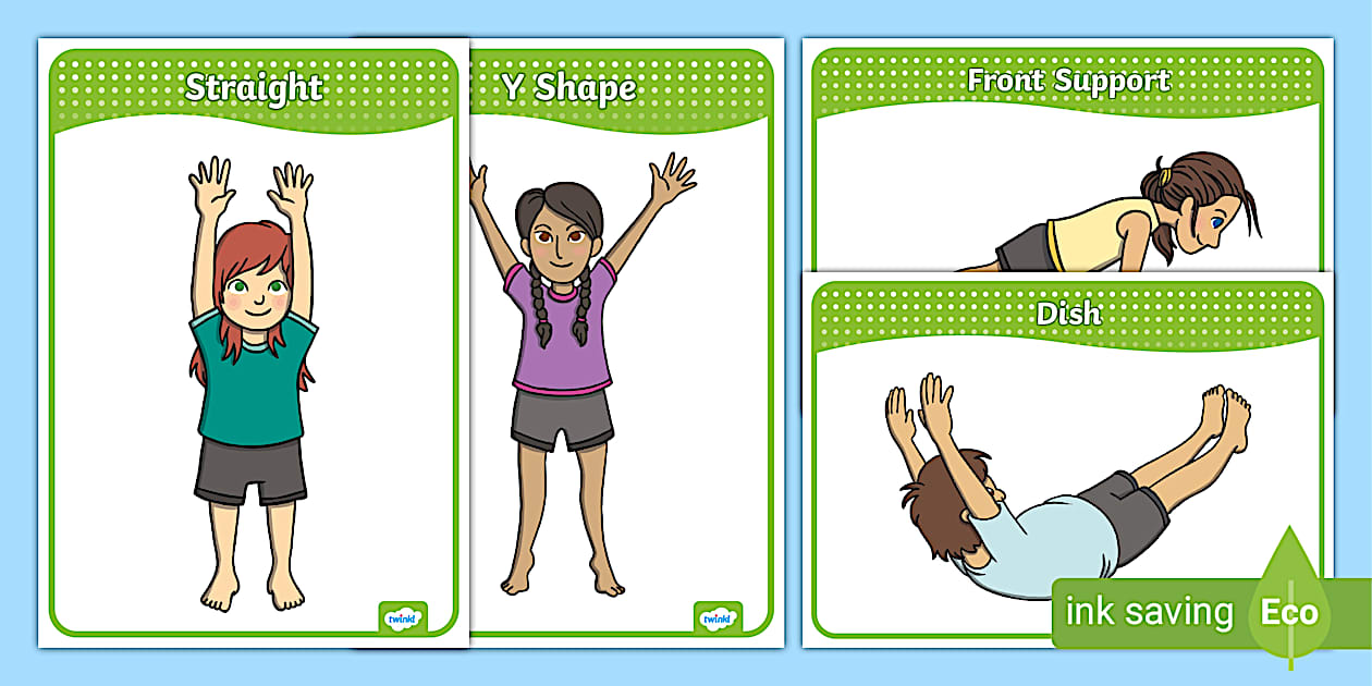 Gymnastic Body Shapes Display Posters - Twinkl