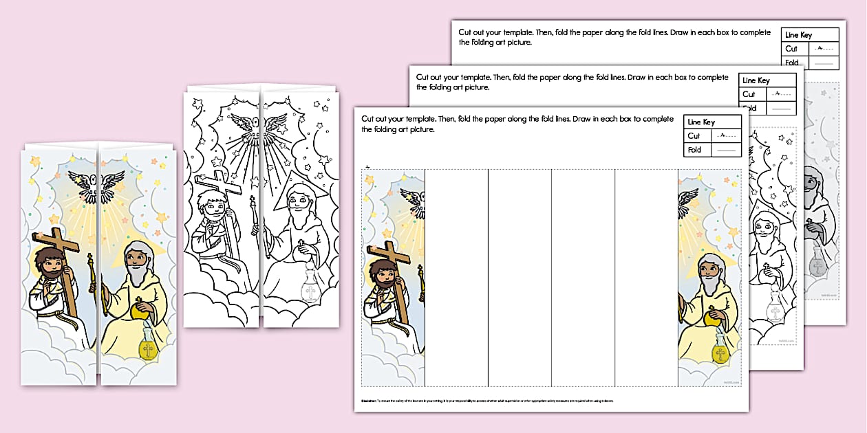 Symbols of the Holy Spirit Folding Art Template - Twinkl