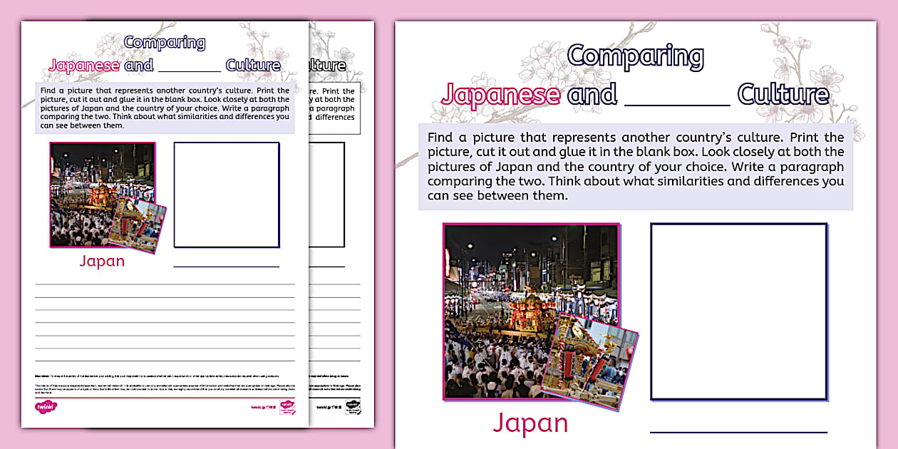Comparing Japanese and _____ Culture Worksheet - Twinkl