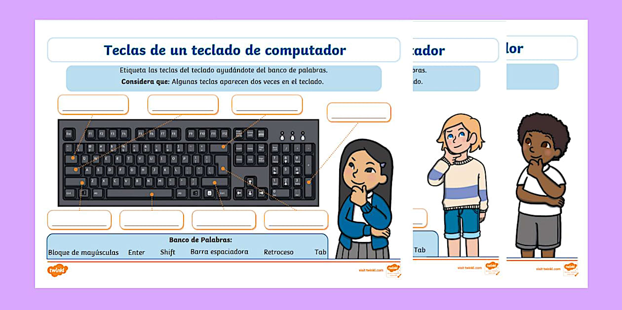 Guía: teclas del computador para niños - Twinkl Colombia