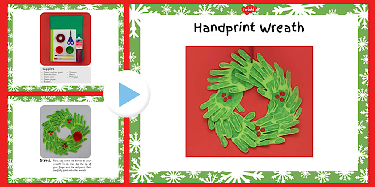Christmas Handprint Wreath- Easy Christmas Crafts for Kids
