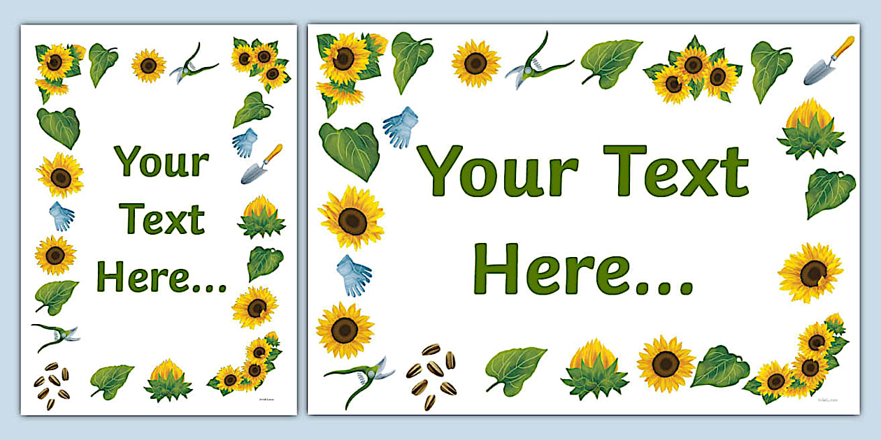 Sunflower-Themed Editable Display Posters (teacher made)