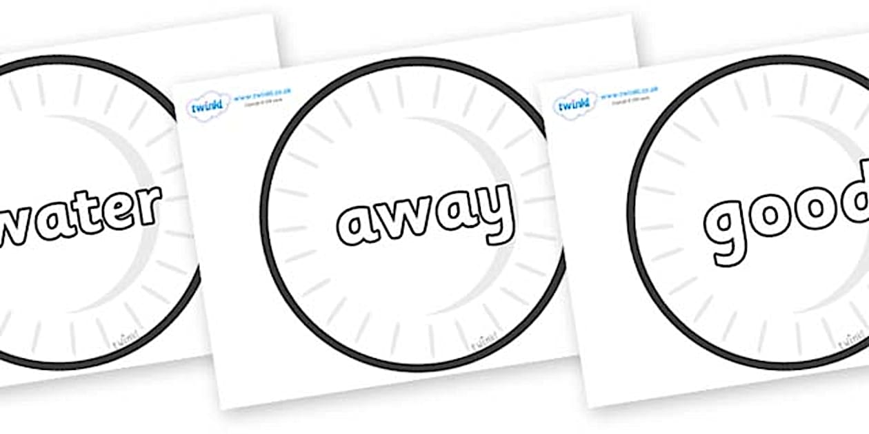 Cursive Next 200 Common Words on Circles (Plain) - Twinkl