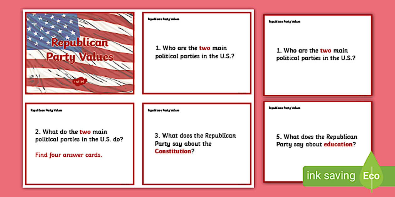 Republican Party Values Challenge Cards - Twinkl