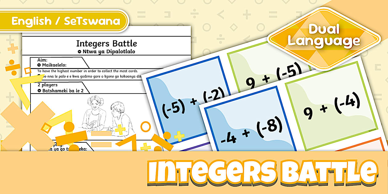 Grade 7 Maths - Term 1 - Integers Battle - Activity Sheet - Setswana ...