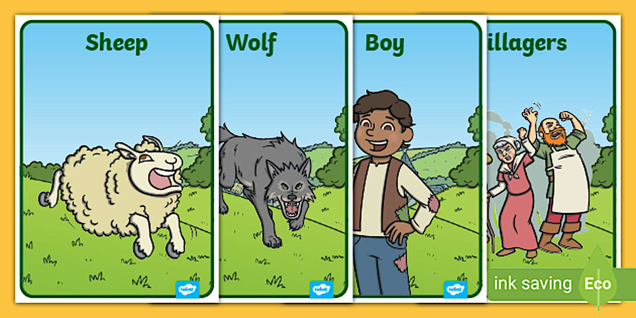 The Boy Who Cried Wolf Display Posters (teacher made)