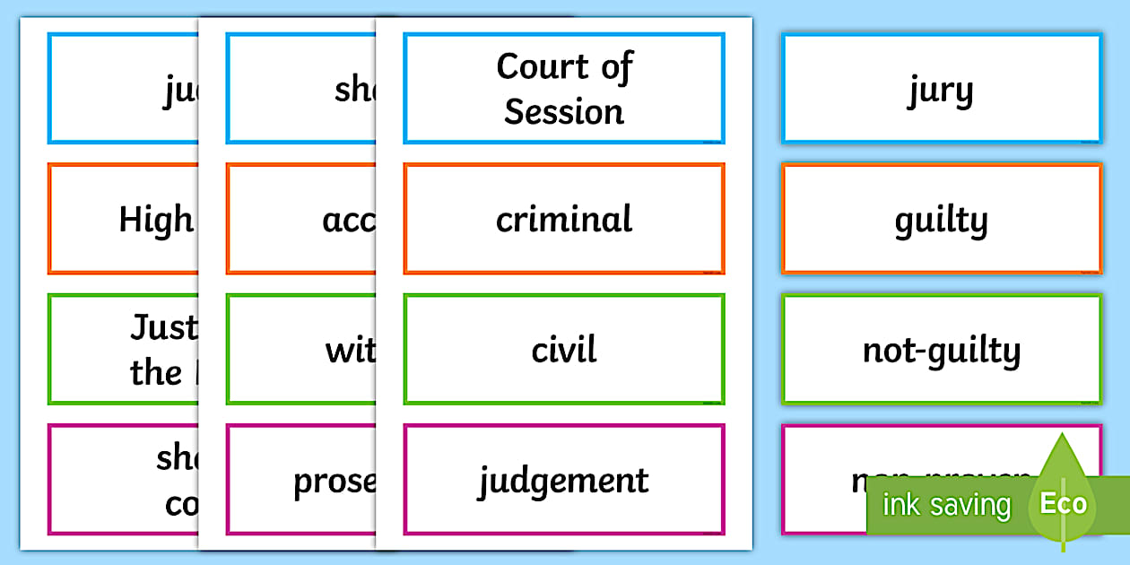 Scottish Court System Word Cards (teacher made) - Twinkl
