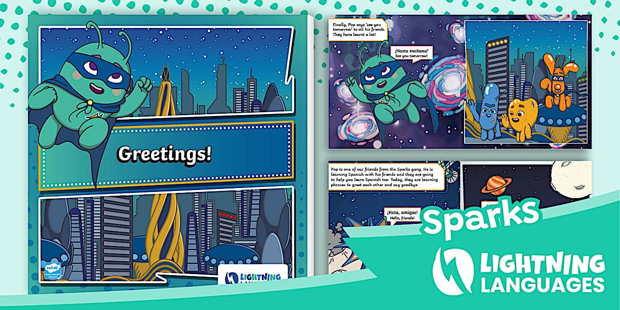 👉 Lightning Languages | Spanish Greetings eBook - Twinkl