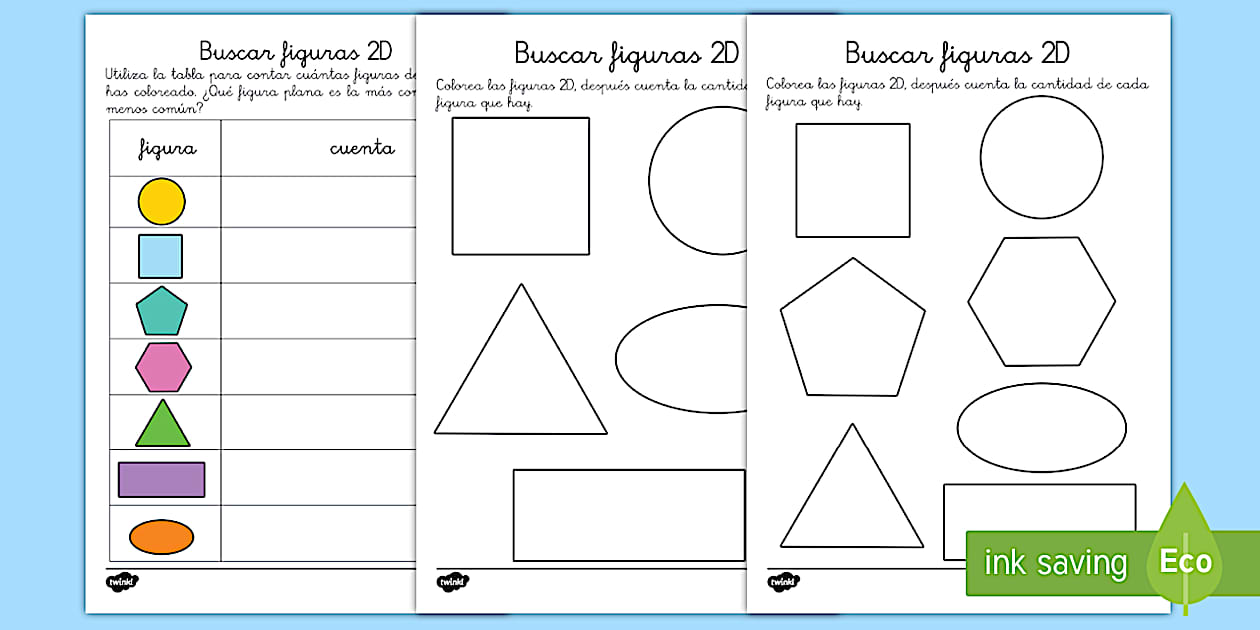 Ficha de actividad: Búsqueda de figuras planas - Twinkl
