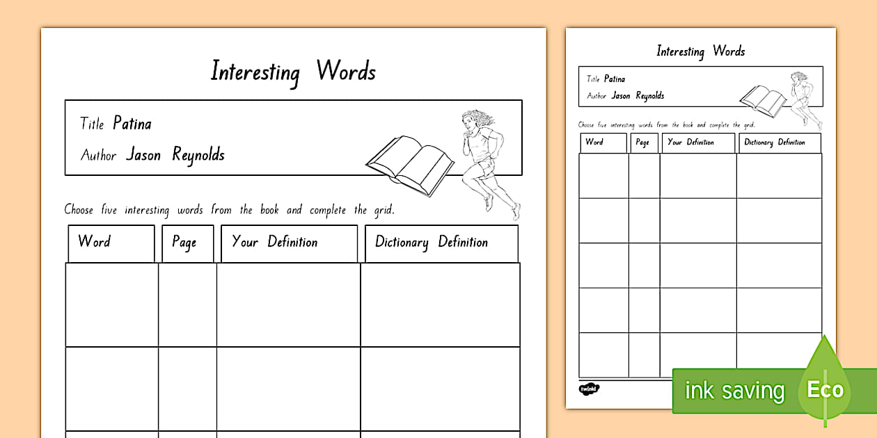 Years 5 and 6 Chapter Chat Week 3 Interesting Words Worksheet ...