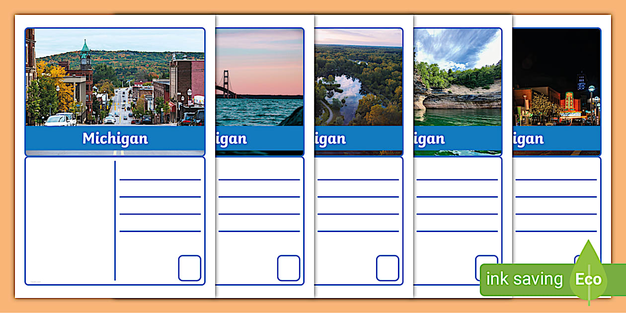 Michigan Postcards | Twinkl KS1 | United States | Stationery
