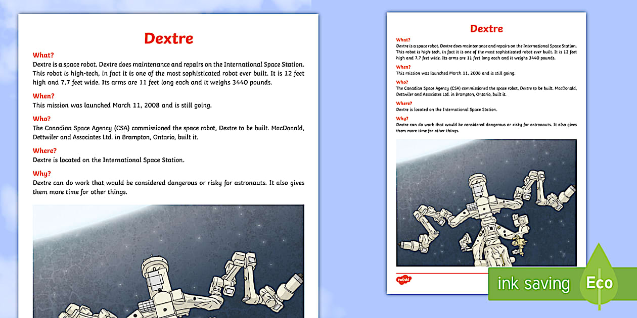 Cursive Dextre Fact Sheet (teacher made) - Twinkl