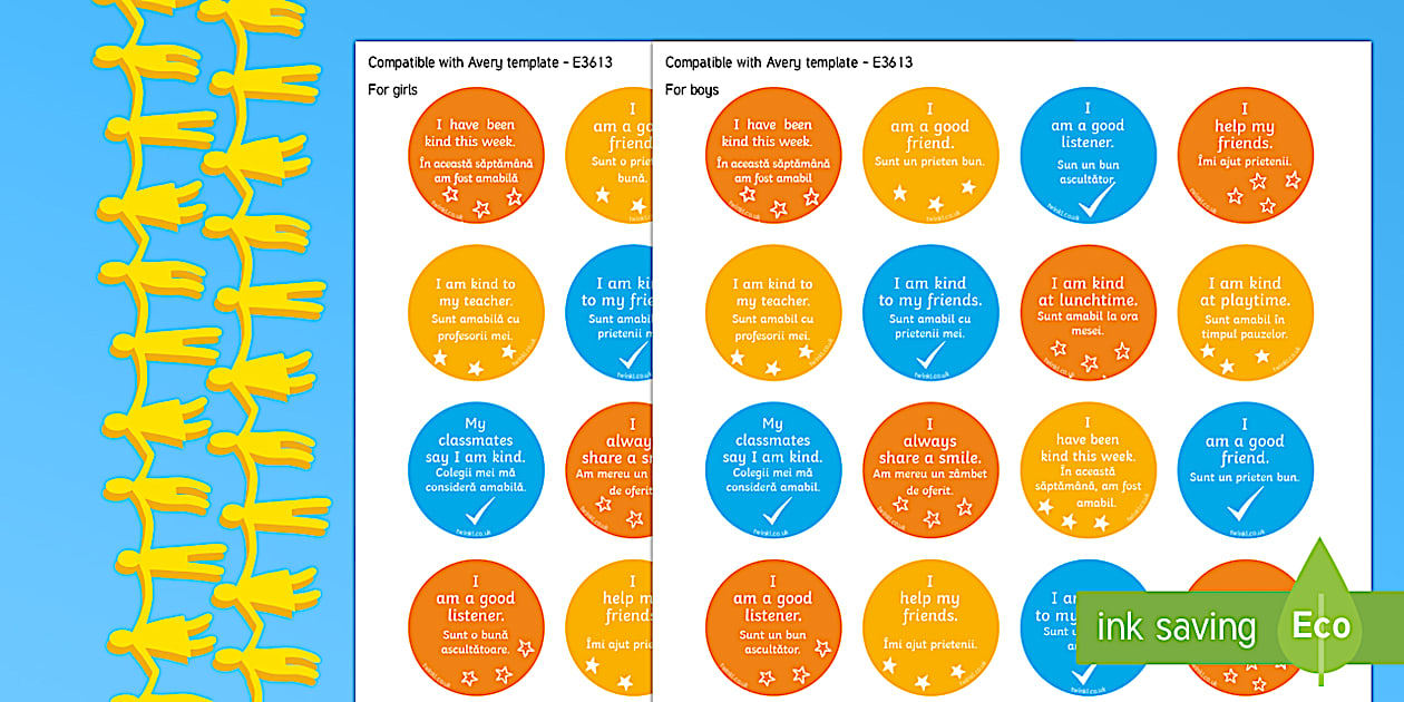 Kindness Week Stickers English/Romanian - Twinkl