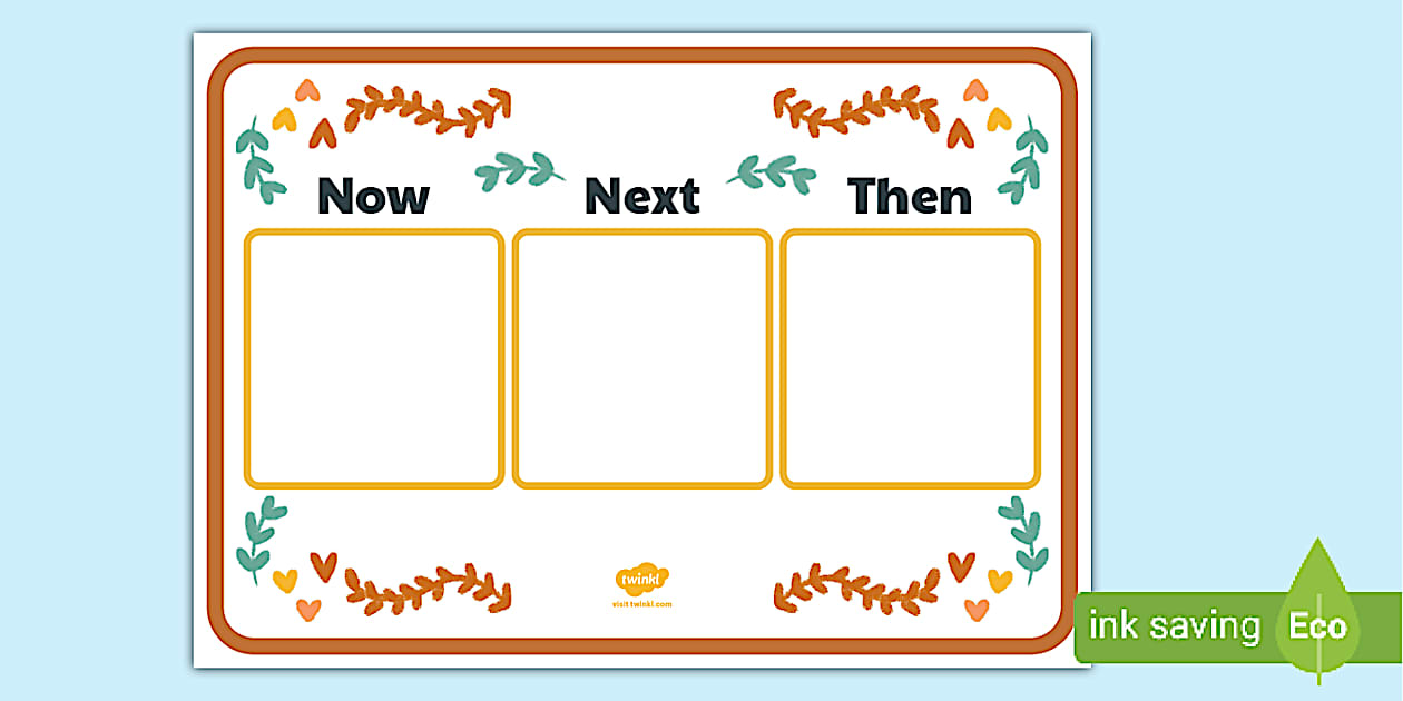 Boho Dreamscape Themed Now Next Then Visual Aid - Twinkl