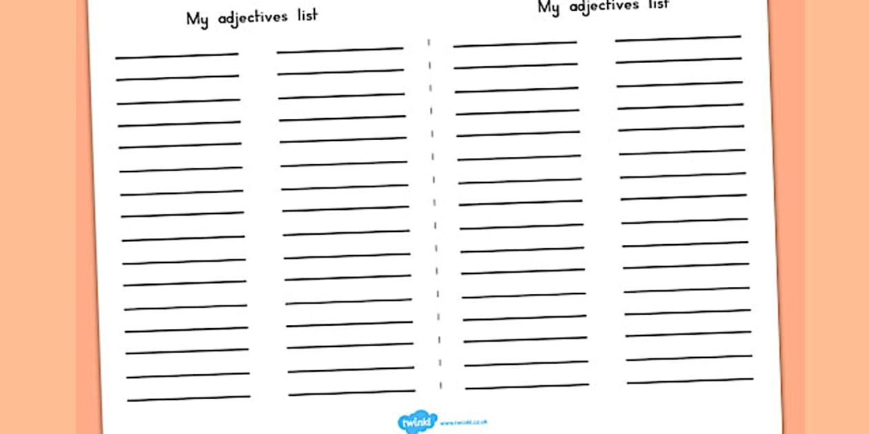 My Adjectives List (Teacher-Made) - Twinkl