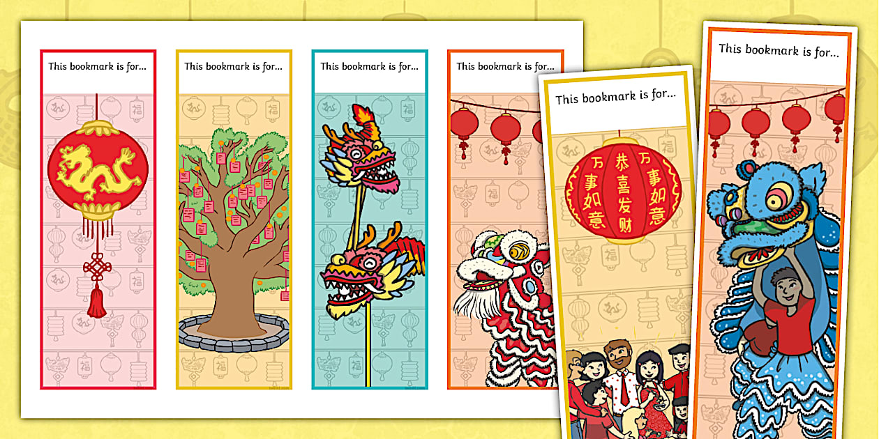 Dragons in the City: Editable Chinese New Year Bookmarks