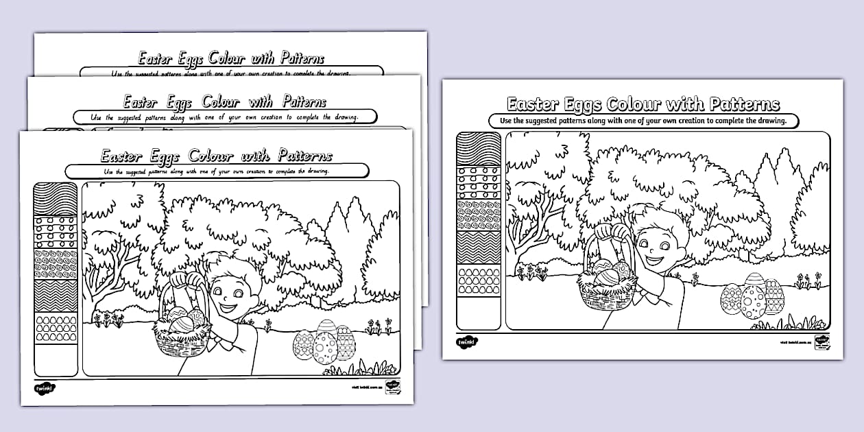 Easter Eggs Colour with Patterns Activity (teacher made)