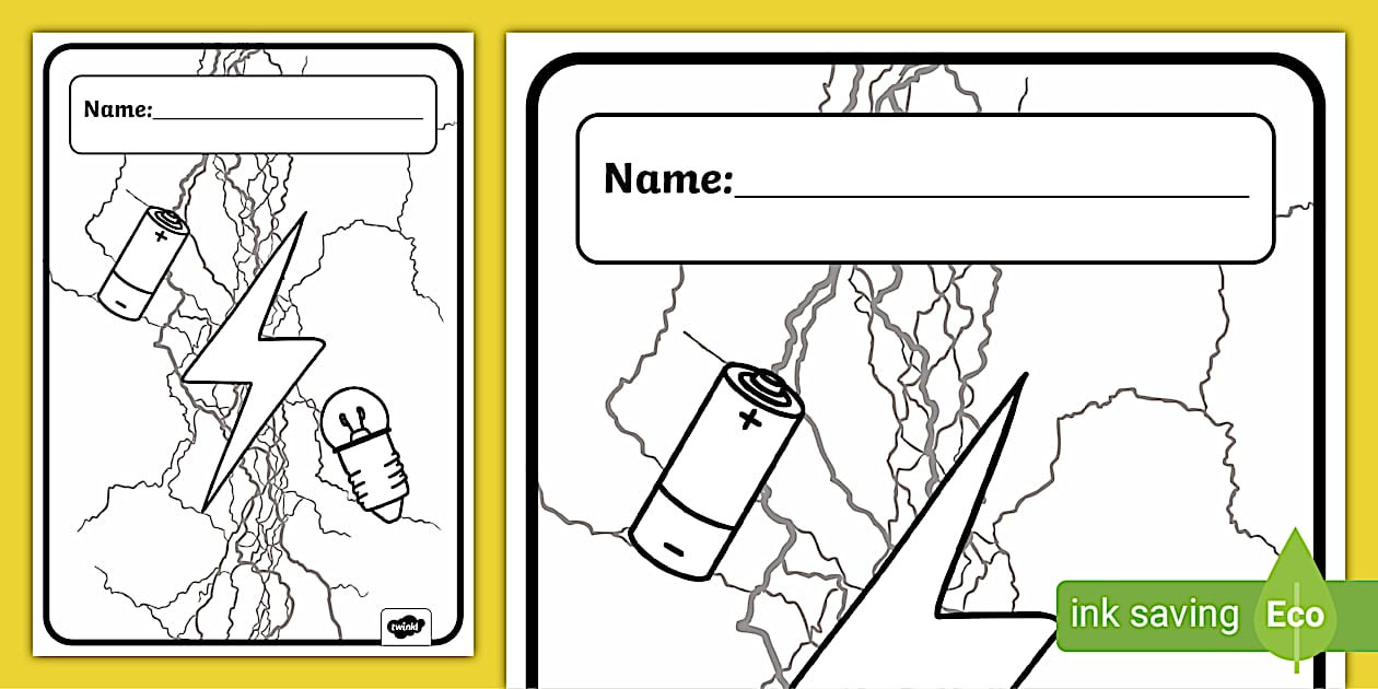 Electricity Colouring Book Cover (teacher made) - Twinkl