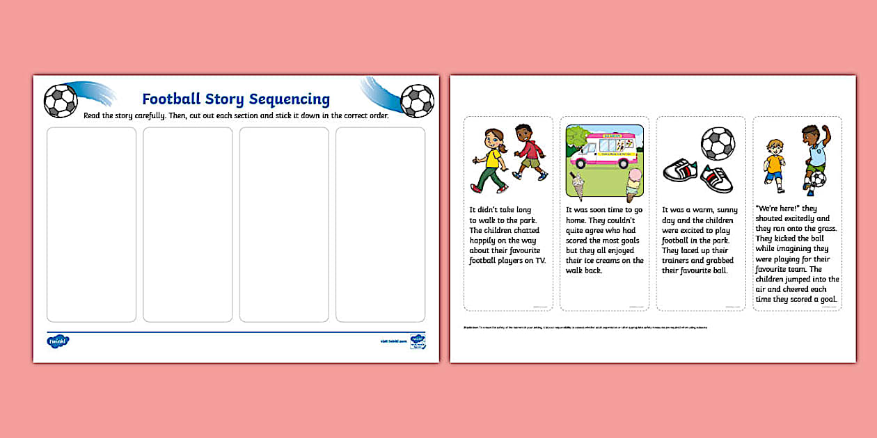 Football Story Sequencing Strips - Twinkl - KS1 - Twinkl