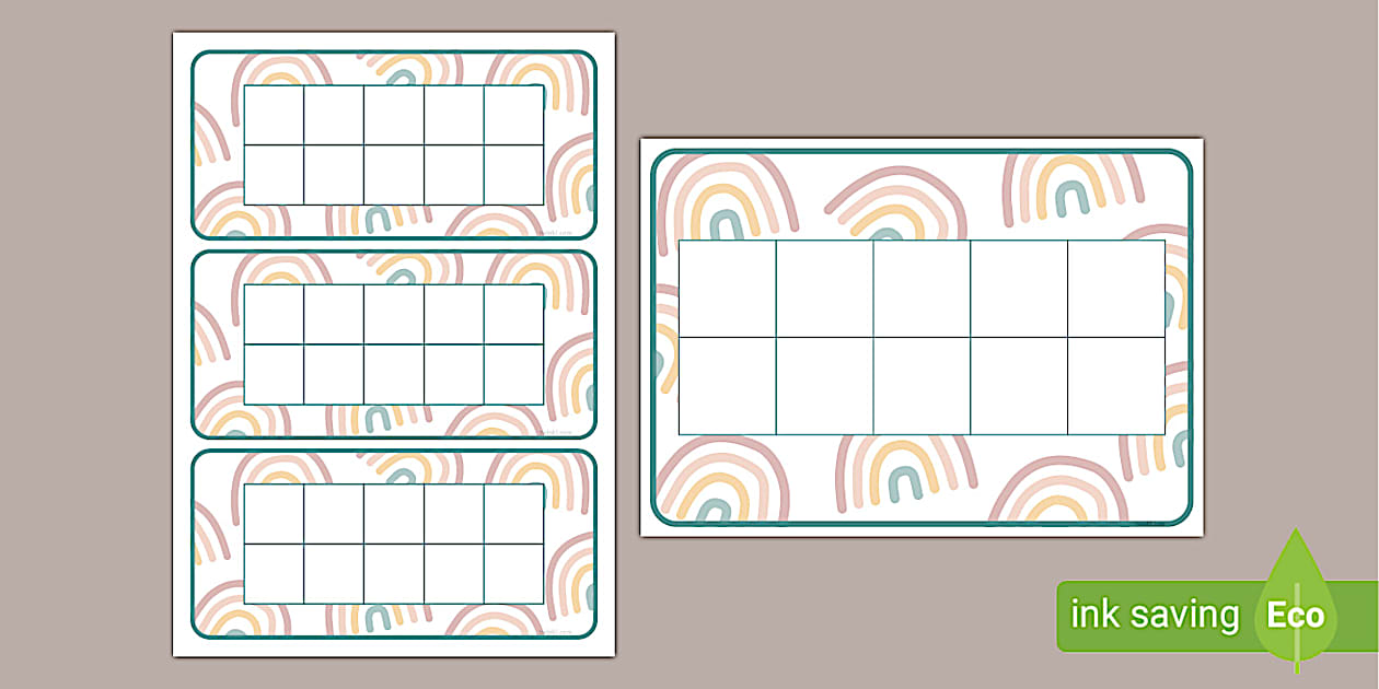 👉 Muted Rainbow Ten-Frame Template (Teacher-Made)