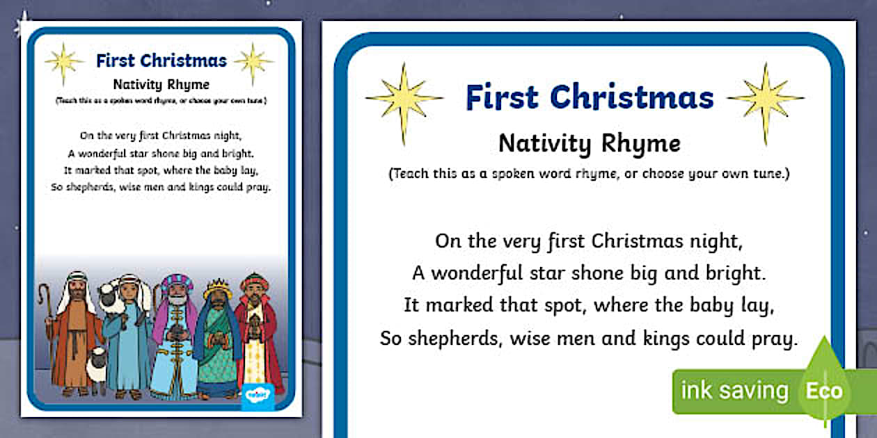 Black and White First Christmas | A Nativity Rhyme for Christmas