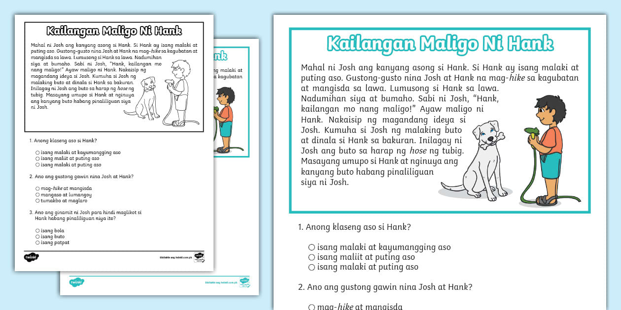 Kailangan Maligo Ni Hank | Grade 1 | Twinkl PH - Twinkl