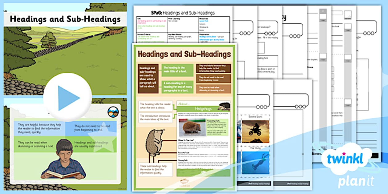 Headings and Sub-Headings KS2 - Year 3 English | Twinkl