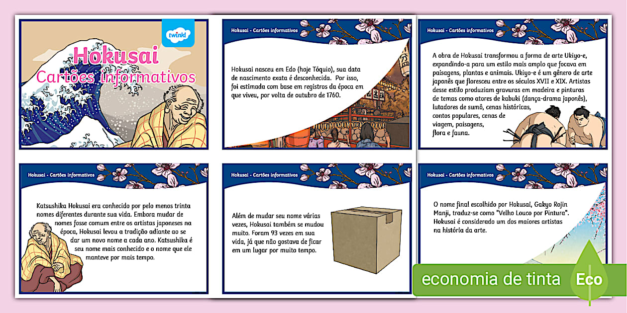 Hokusai - Cartões informativos (teacher made) - Twinkl