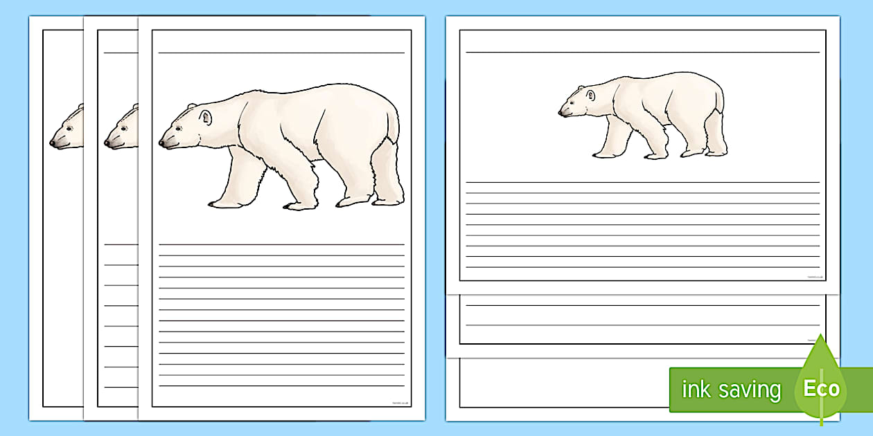 Polar Bear Writing Frames (teacher made) - Twinkl