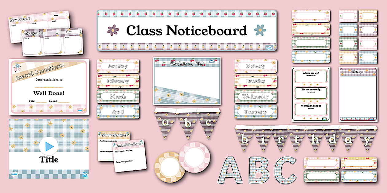 Checkered Charm Classroom Display Pack (teacher made)