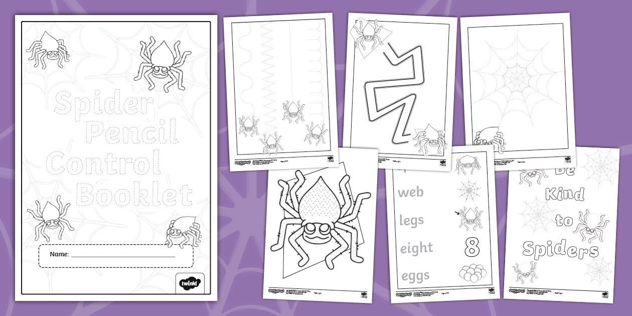 Spider Pencil Control Booklet (teacher made) - Twinkl