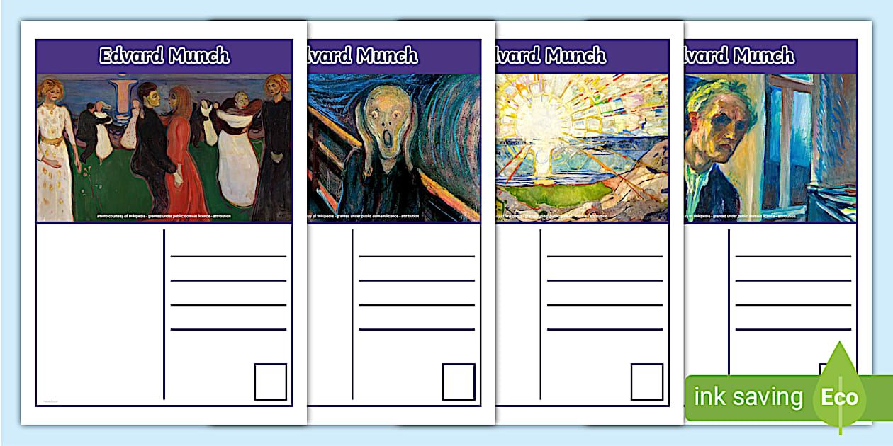 Edvard Munch Postcards (teacher made) - Twinkl