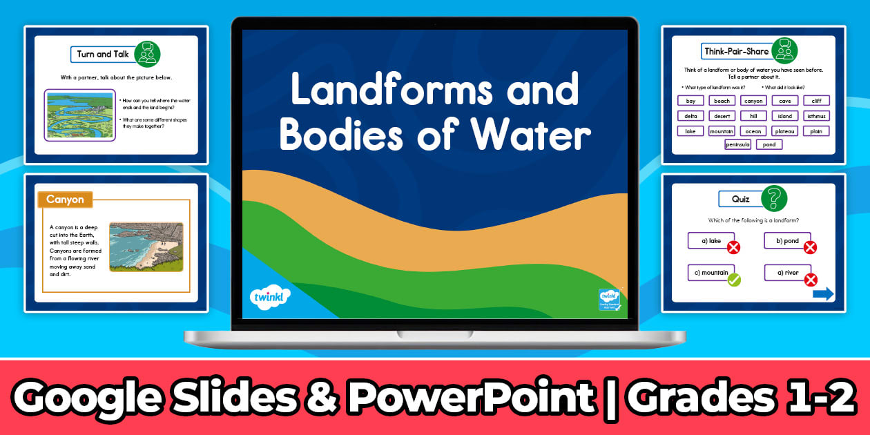 Types of Landforms and Bodies of Water Slides